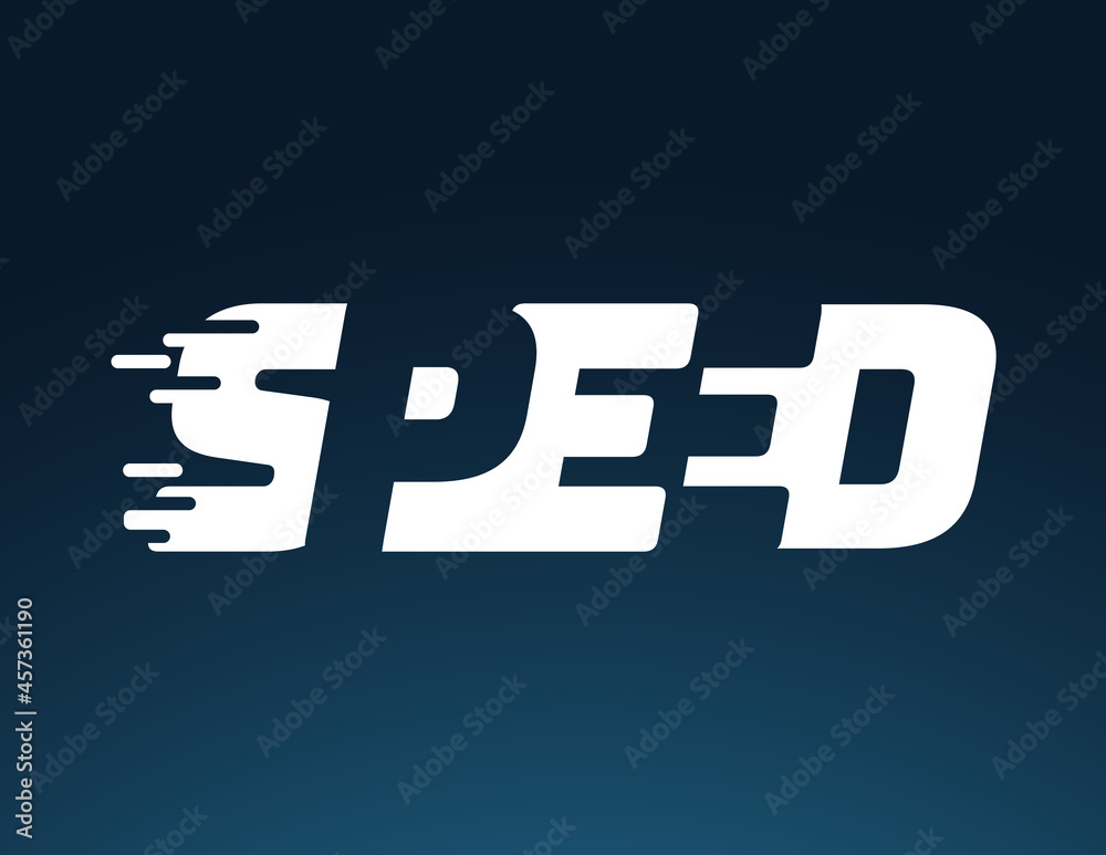 Speed logo vector design, typography using negative space design ...
