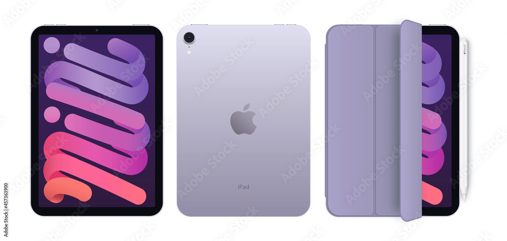 Venice, ITALY - SEPTEMBER 15, 2021 Presentation New iPad Mini by Apple inc. Mockup iPad Mini ...