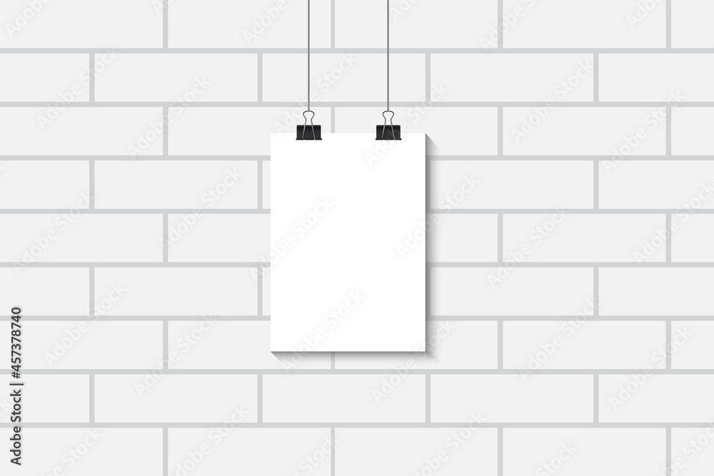 A4 Paper Vector Mockup Presentation Over Brick Wall Stock Vector ...