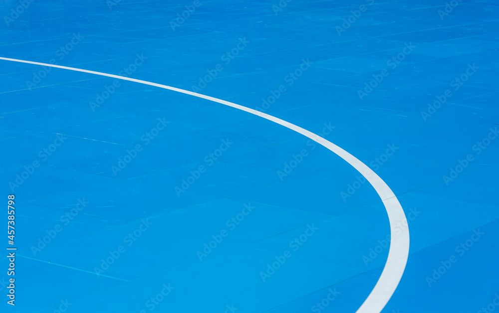 Blue floor volleyball, basketball, badminton, futsal, handball court ...