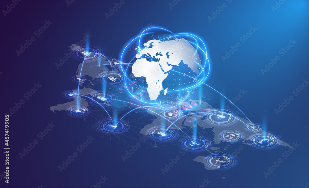 Internet of Things (IoT) and network concept for connected devices ...