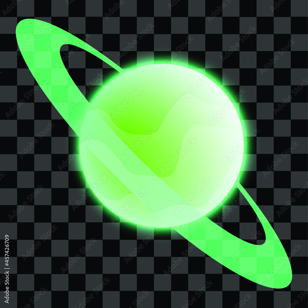Green planet isolated vector illustration with shiny glow effect. can ...