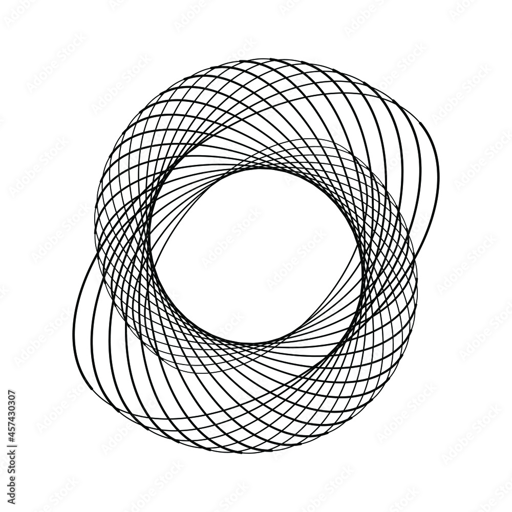 Ellipses in spiral form. Vector illustration. Trendy design element for ...