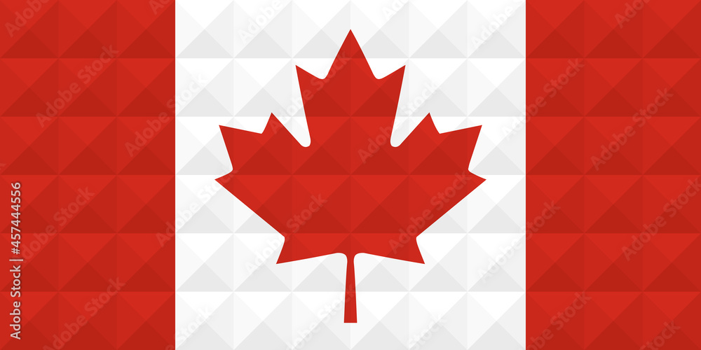 Artistic flag of Canada with 3d geometric wave concept art design ...