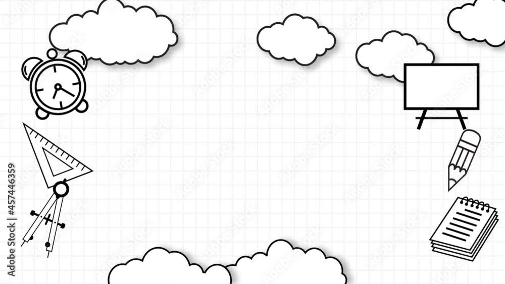 Video background, frames for educational themed video text with images ...