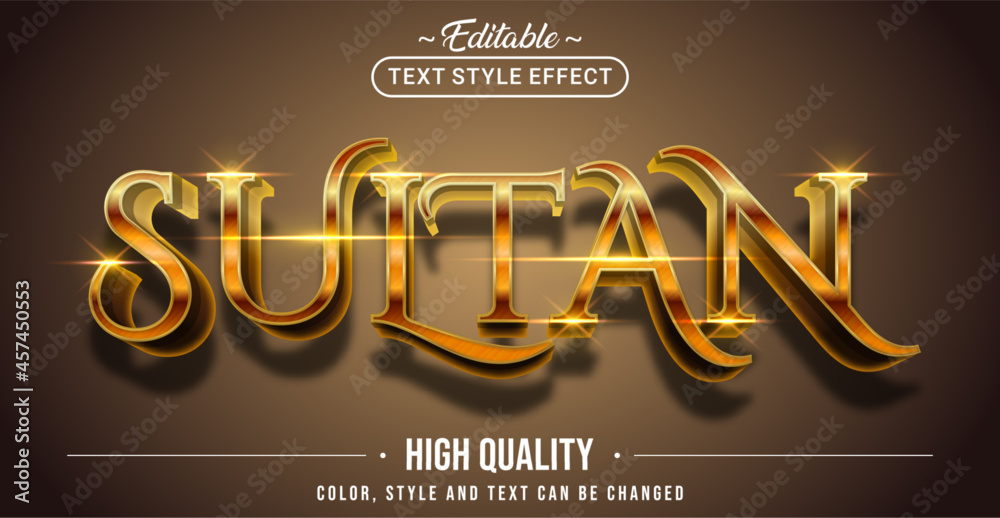 Editable text style effect - Sultan text style theme. Stock Vector ...