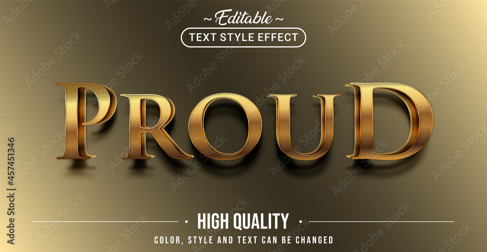Editable text style effect - Proud text style theme. Stock Vector ...