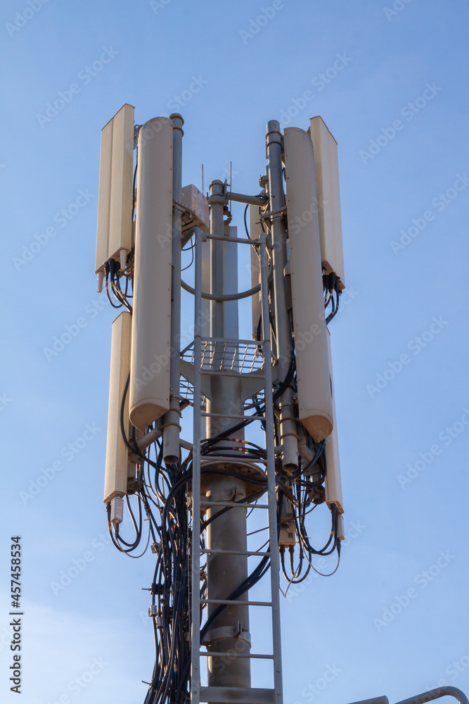 telecommunications tower of different mobile phone, radio and ...