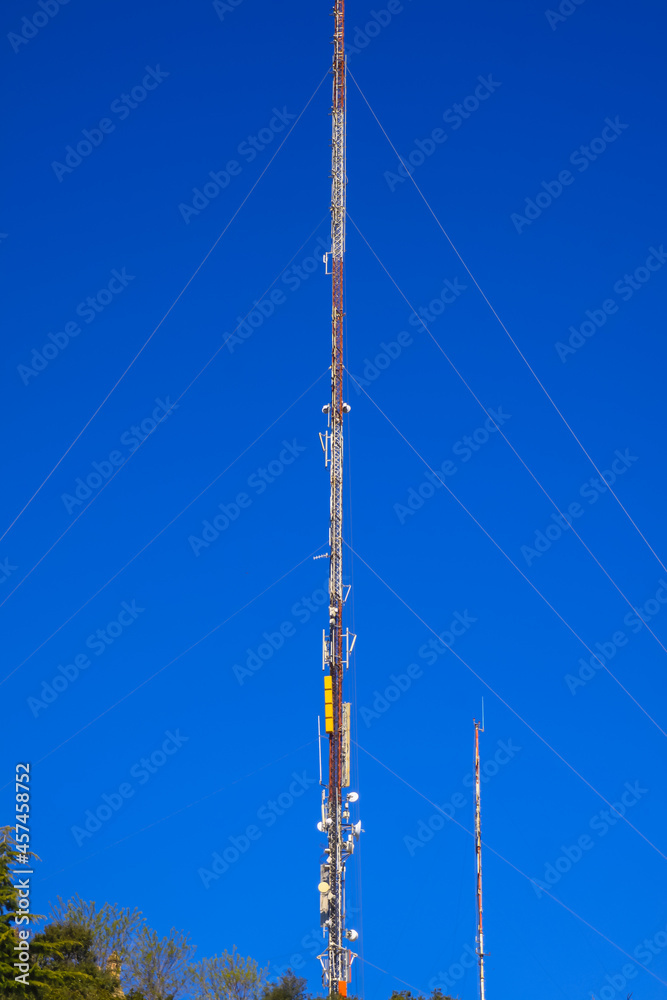 telecommunications tower of different mobile phone, radio and ...