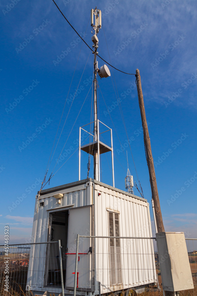 telecommunications tower of different mobile phone, radio and ...