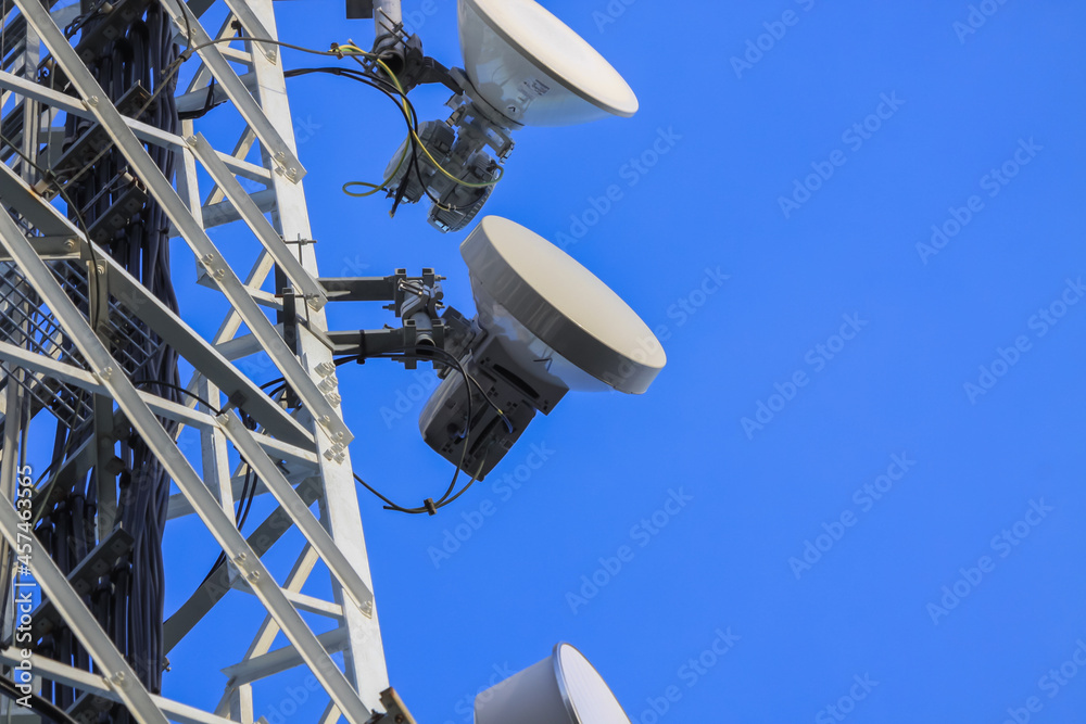 telecommunications tower of different mobile phone, radio and ...