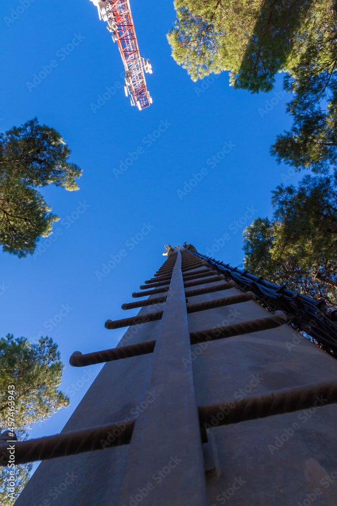 telecommunications tower of different mobile phone, radio and ...