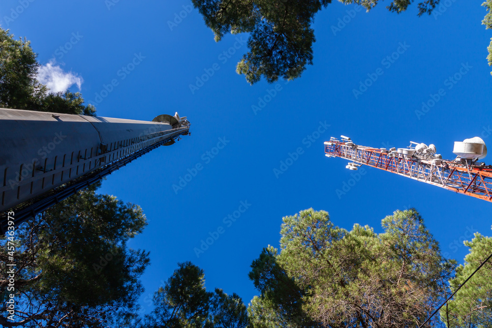 telecommunications tower of different mobile phone, radio and ...