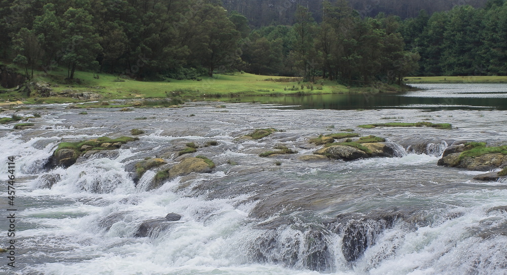beautiful and scenic view of pykara waterfalls and pykara river, the ...
