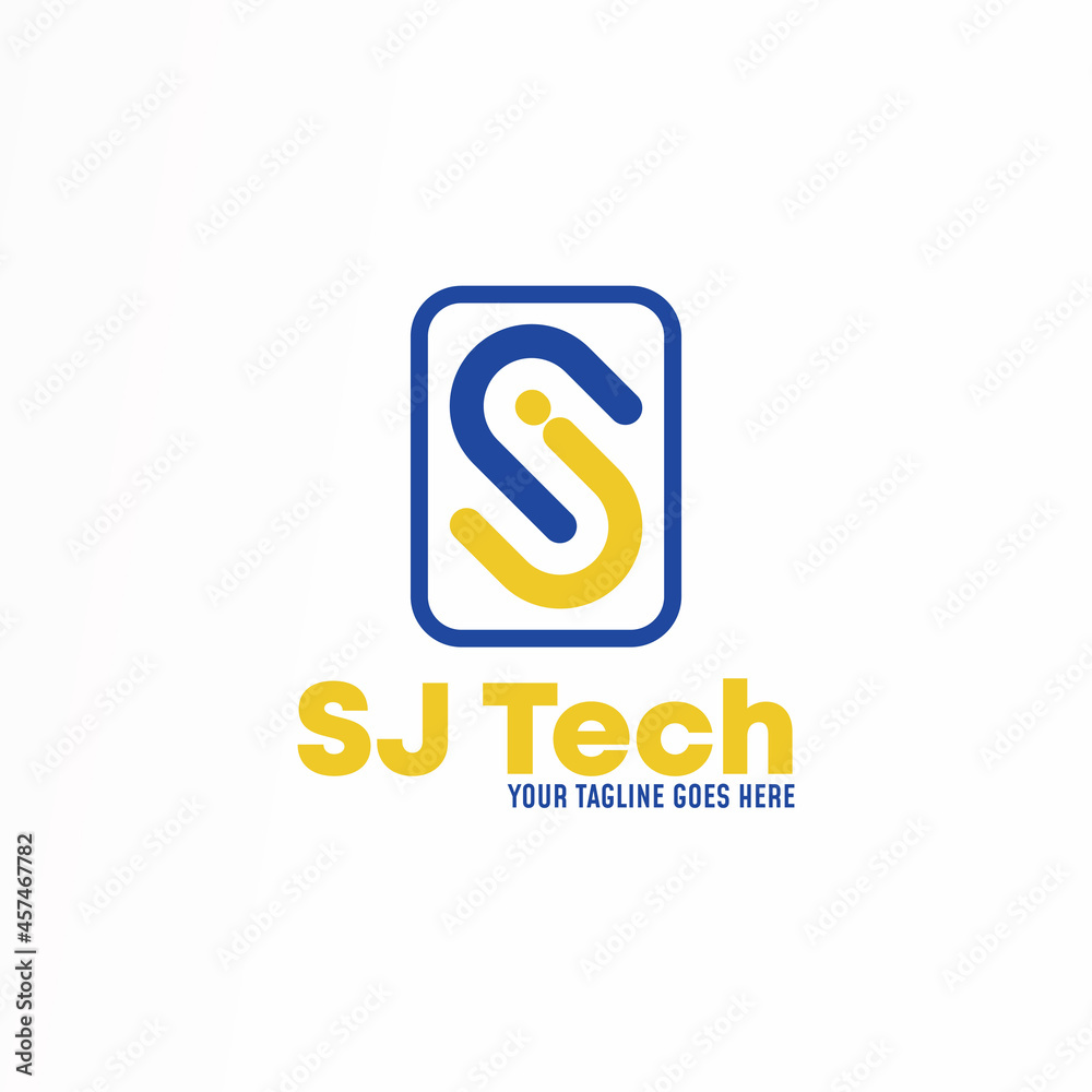 simple letter or word SJ or JS in flip design image graphic icon logo ...