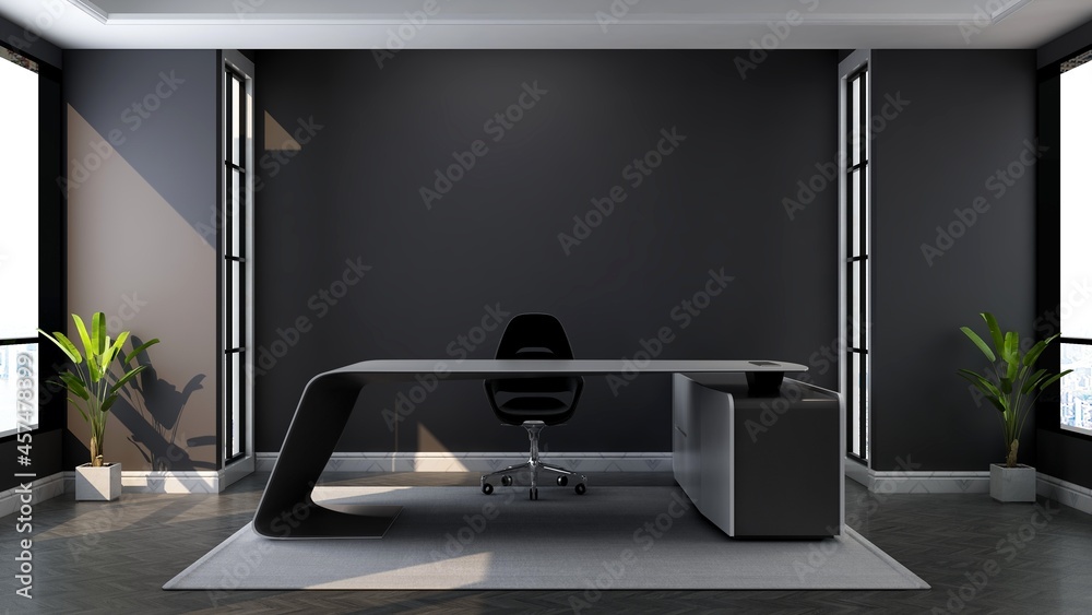 office front desk or receptionist room with wooden design interior ...