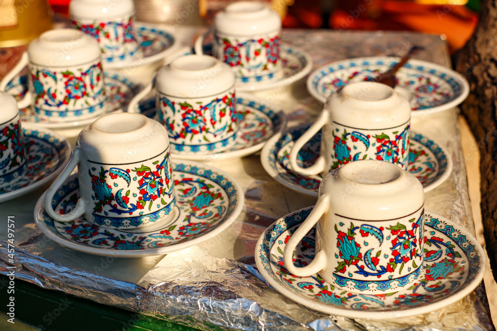 Turkish coffee cups, indispensable type of coffee in turkey. Turkish ...