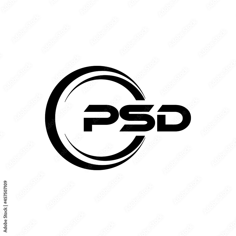 PSD letter logo design with white background in illustrator, vector ...