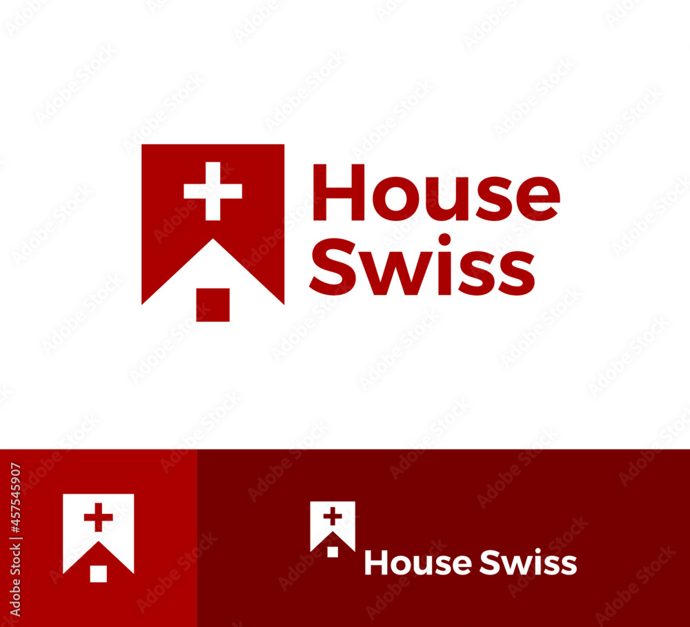 House Logo Design. Home Swiss Logo Identity Switzerland House icon Set ...