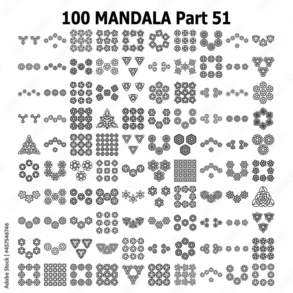 Various Pattern collections 100 Mandala pattern set Doodles freehand ...