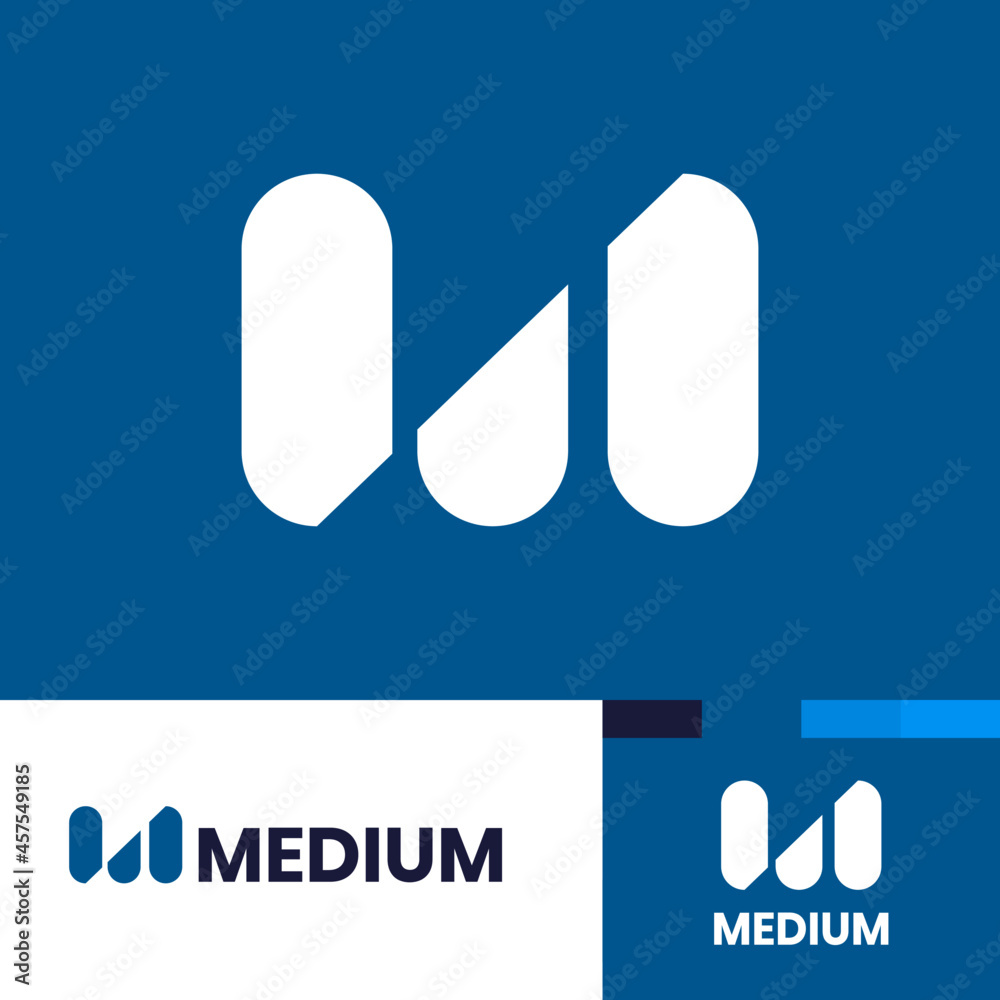 Letter M Logo Identity Design. Growt Chart Logo Simple and Flat ...