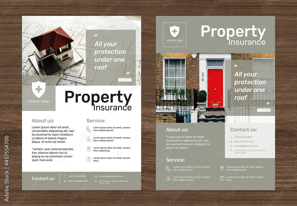 Editable Poster Layout for Property Insurance Stock Template | Adobe Stock