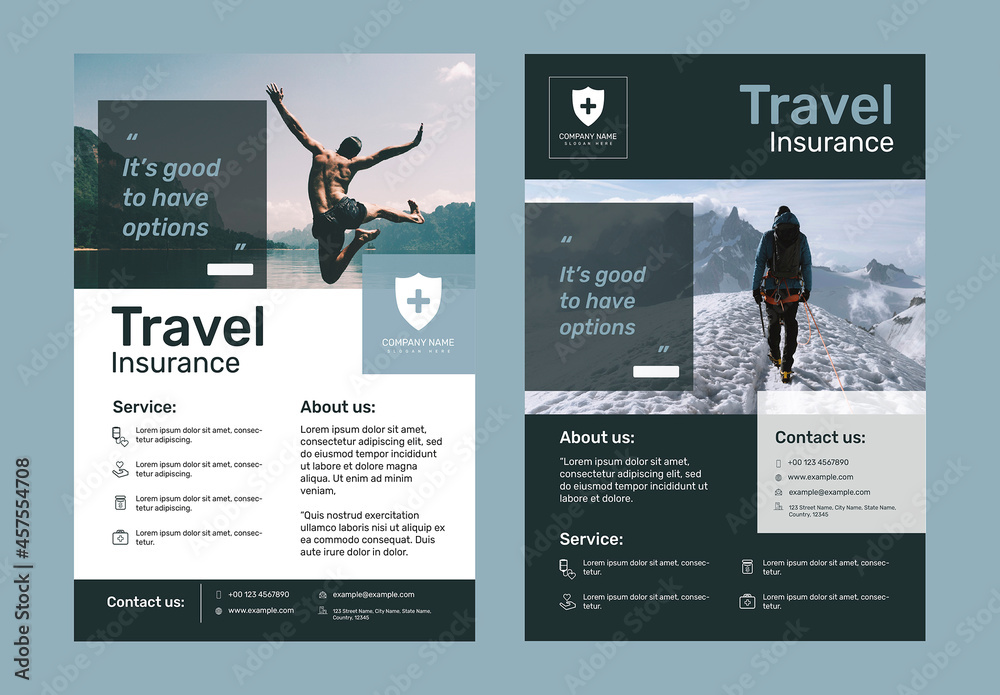 Editable Poster Layout for Travel Insurance Stock Template | Adobe Stock