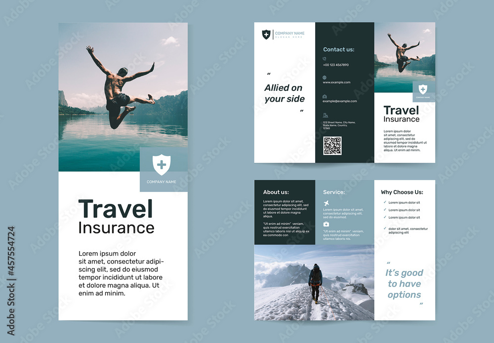 Travel Insurance Layout with Editable Text Stock Template | Adobe Stock