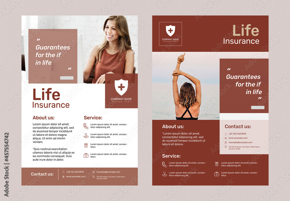 Printable Poster Layout for Life Insurance Stock Template | Adobe Stock