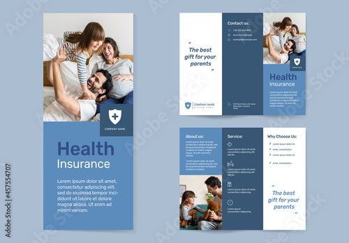 Editable Brochure Layout for Health Insurance Stock Template | Adobe Stock