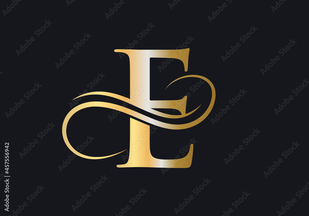 E Letter Initial Luxurious Logo Template. Premium E Logo Golden Concept ...