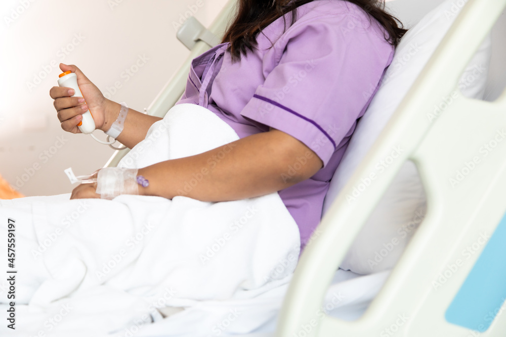 emergency nurse call button in hospital room. emergency botton for ...