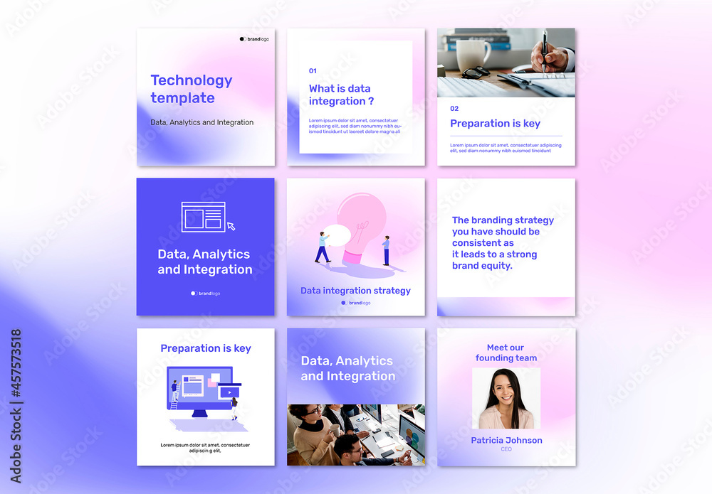 Technology Social Media Layout Collection Stock Template | Adobe Stock