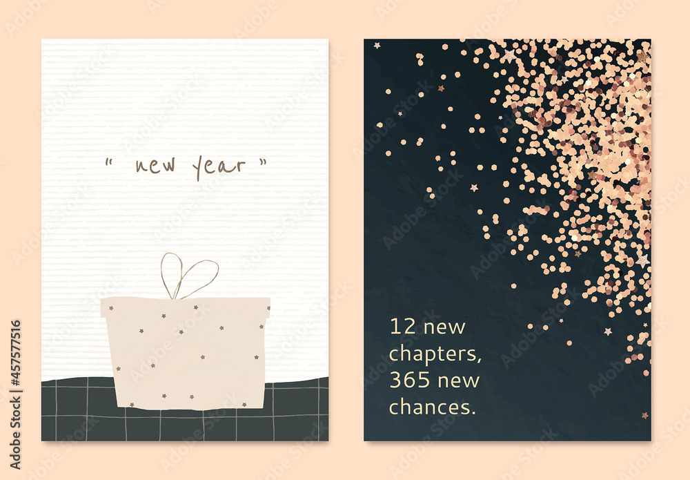 Editable New Year Card Layout Stock Template | Adobe Stock