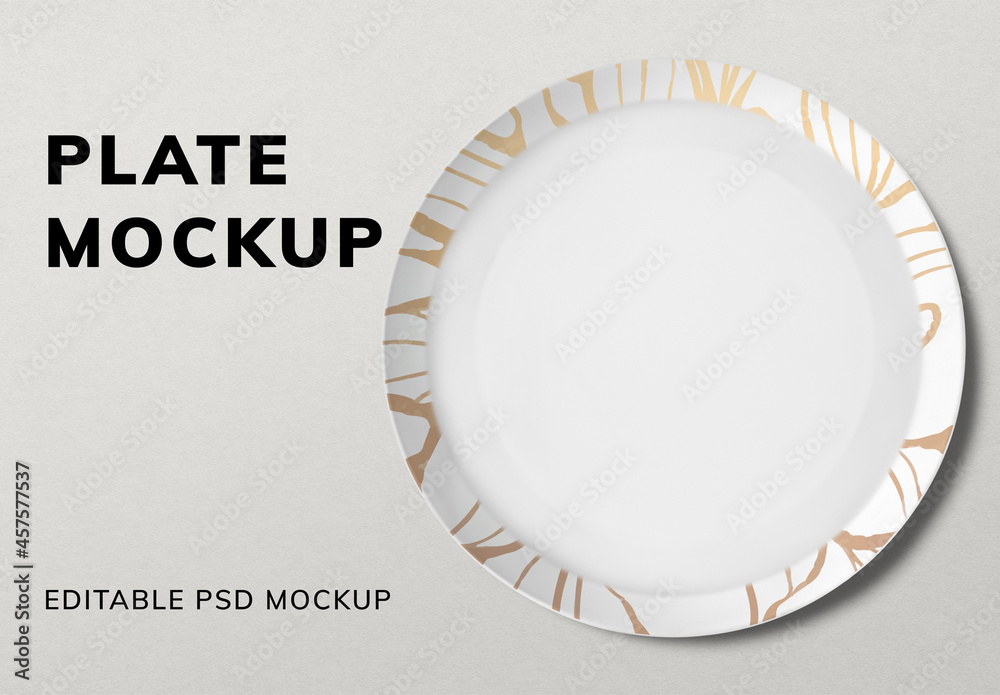 Editable Plate Design Mockup Stock Template | Adobe Stock