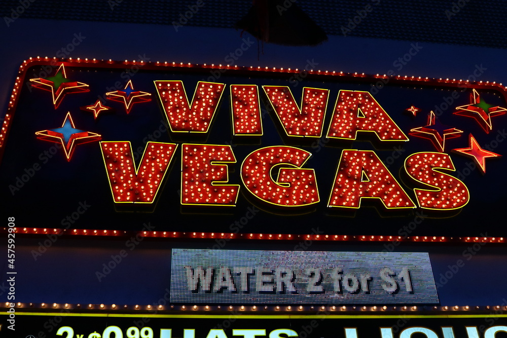 Viva Las Vegas sign at the Fremont Street Experience in Las Vegas Nevada. The Fremont Street ...