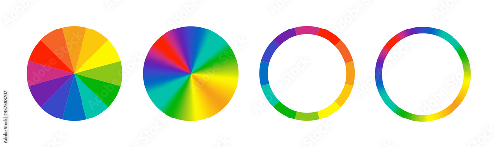 Pie charts diagrams. Set of different color circles isolated ...