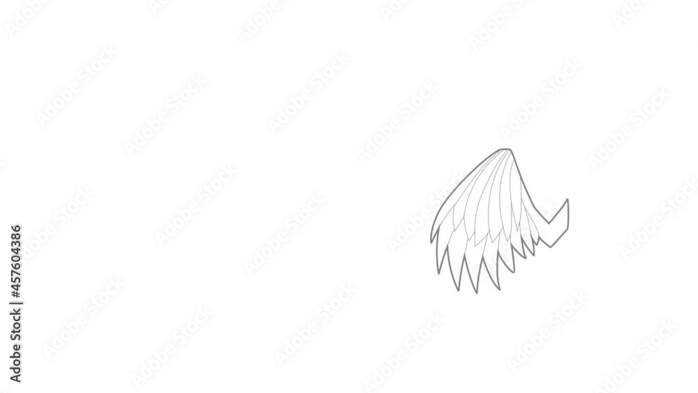 Angelic wing icon animation best outline object on white background ...