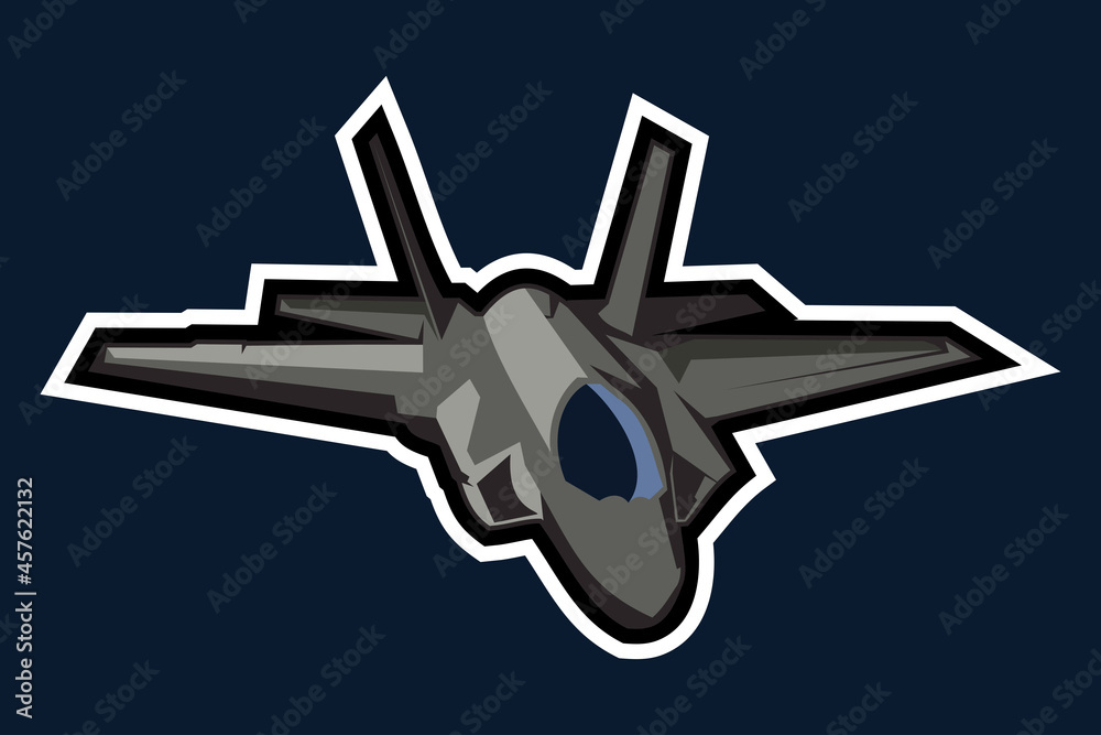 American cold war fighter plane vector illustration. simple aircraft ...