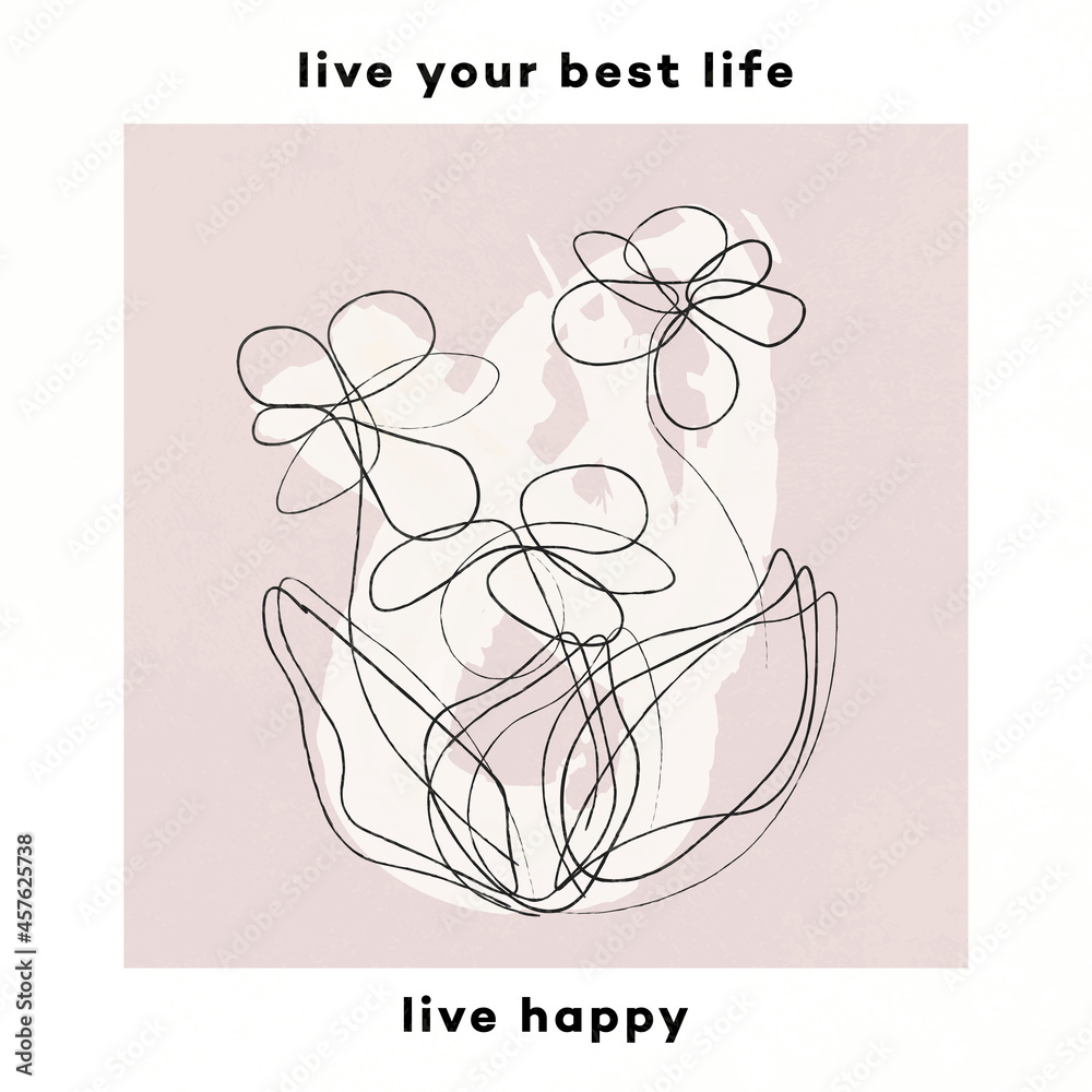 Live your best life, live happy. Quote card. Illustration of pencil ...
