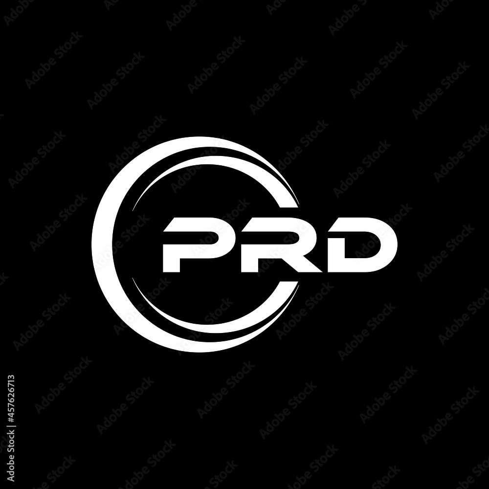 PRD letter logo design with black background in illustrator, vector ...