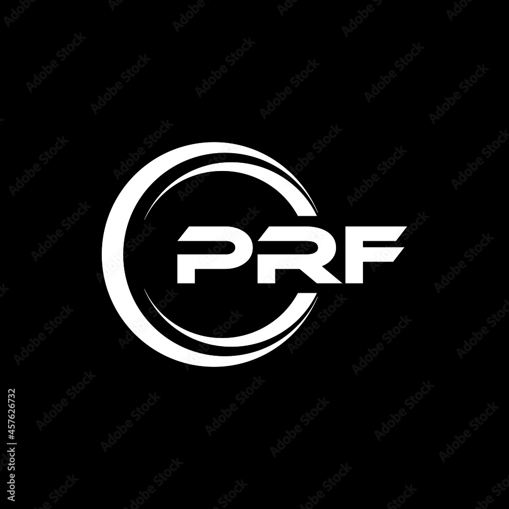 PRF letter logo design with black background in illustrator, vector ...