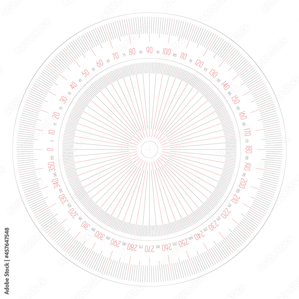Full 360 degrees protractor - measuring instrument for measuring angles ...