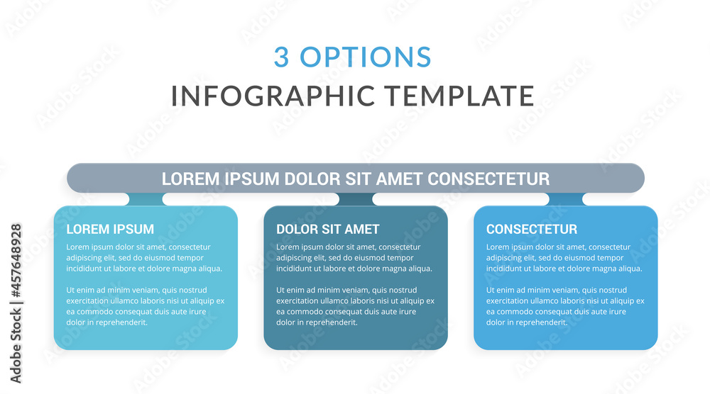 Infographic template with 3 options, workflow, process chart Stock ...