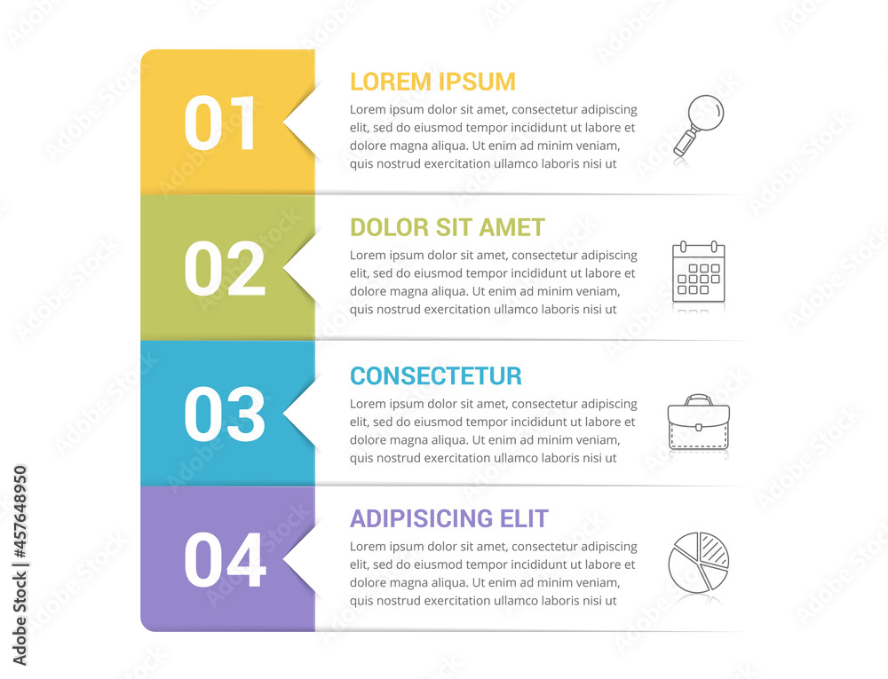 Infographic template with 4 steps, workflow, process chart Stock Vector ...
