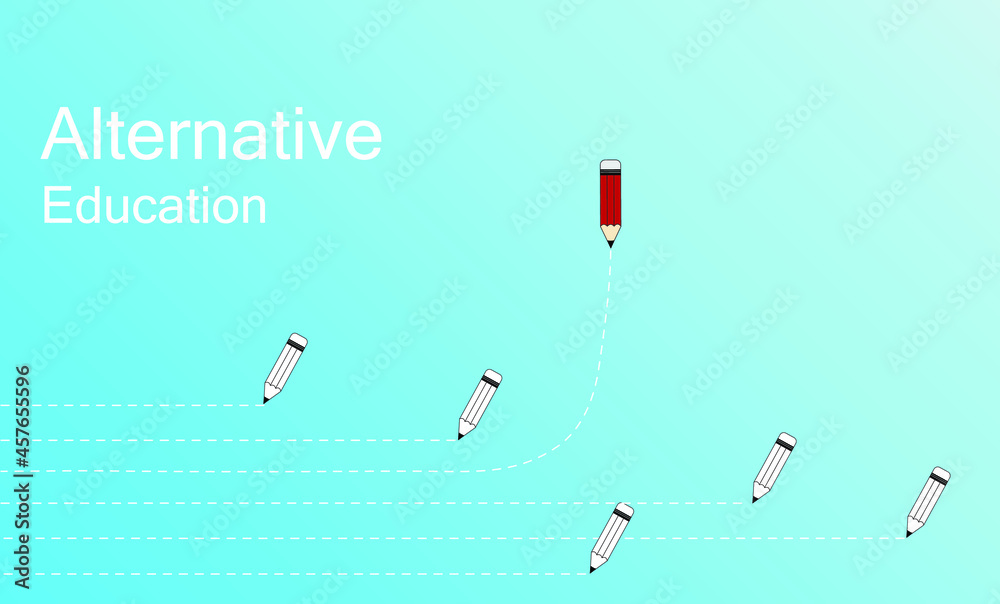Set of pencil icon logo vector illustration on colored background. A ...