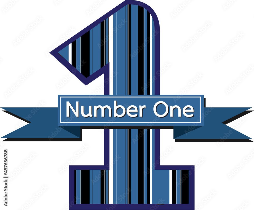 Number One and the Winner First Place sign simbol with ribbons Stock ...