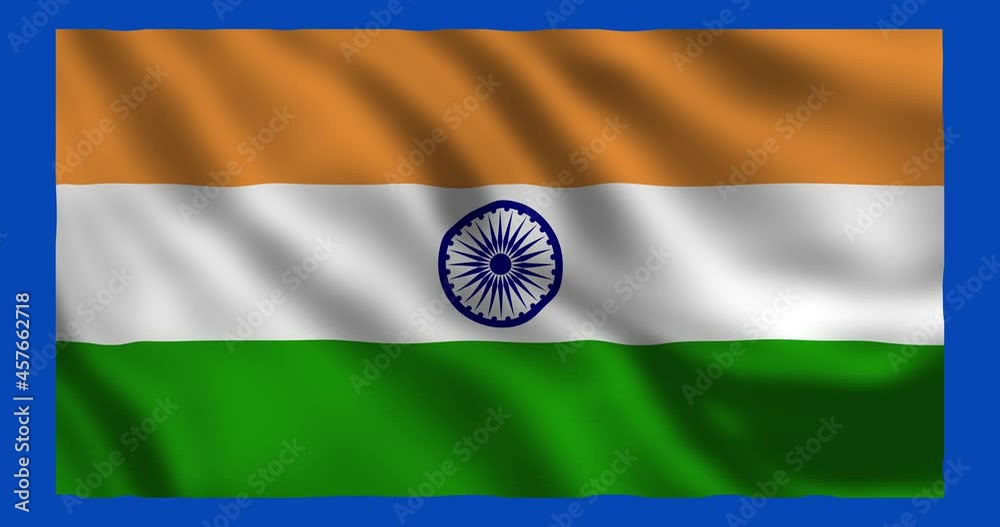 Indian Flag Waving In Wind.The National Flag is a horizontal tricolour ...