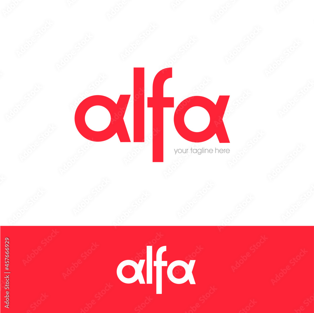 Alpha logo vector. Red alpha logo on a white background. Stock Vector ...