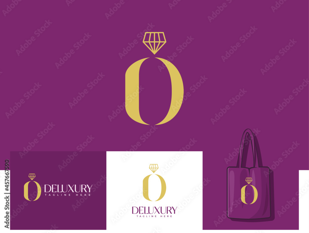 Elegant Gold Letter D Diamond Jewellery logo Excellence Initial D Logo ...